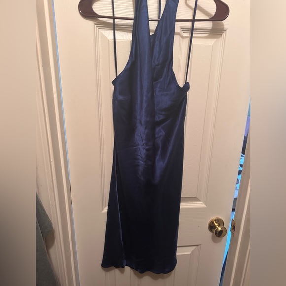 Zara | Dresses | Zara Mini Blue Backless Halter Dress | Poshmark